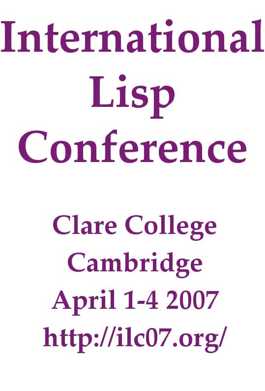 International Lisp Conference Goodies